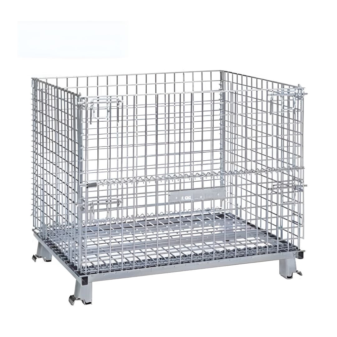 Bigapple WMC400 Foldable Galvanized Wire Mesh Container 400kg Capacity ...